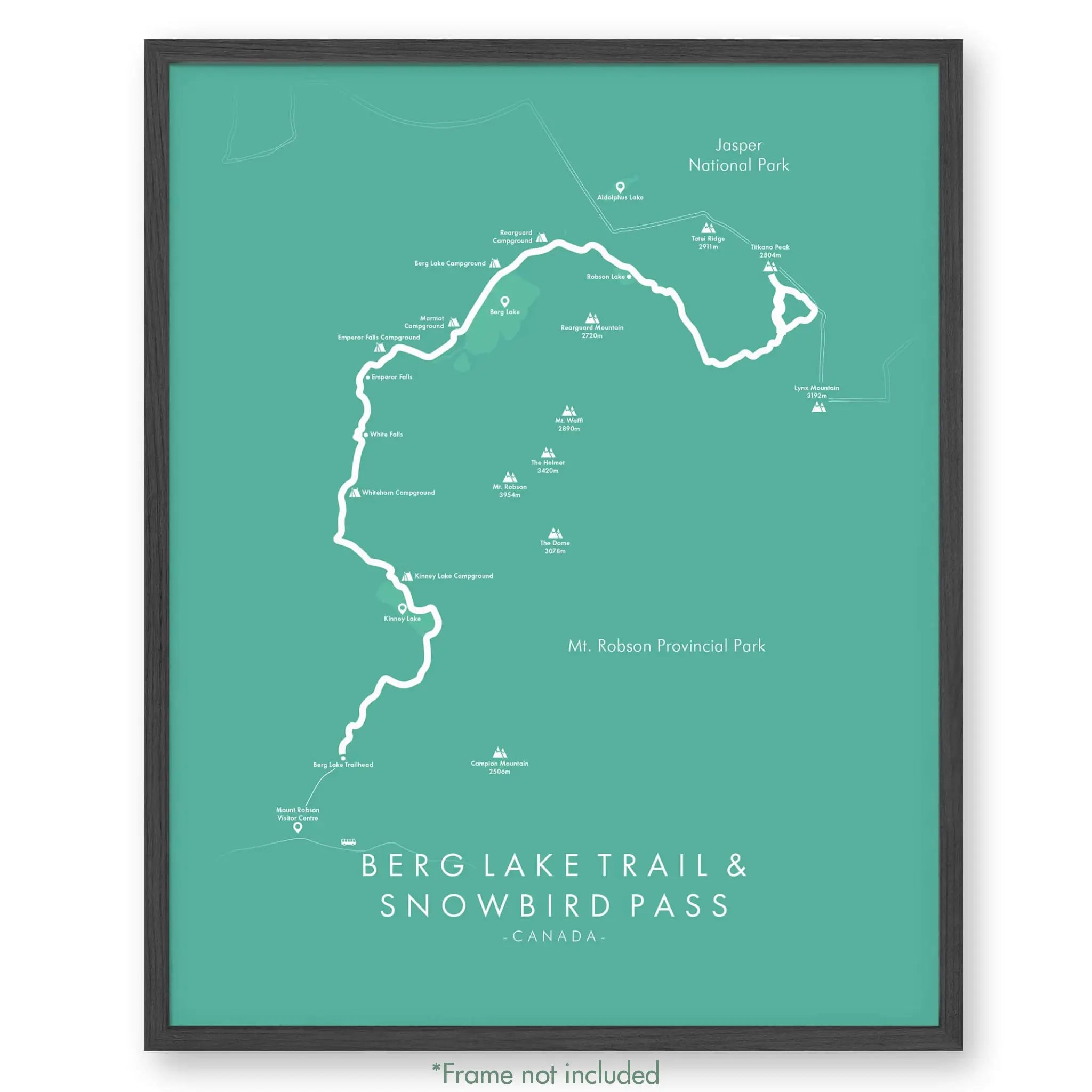 Berg Lake Trail & Snowbird Pass Map | Berg Lake Trail & Snowbird Pass ...