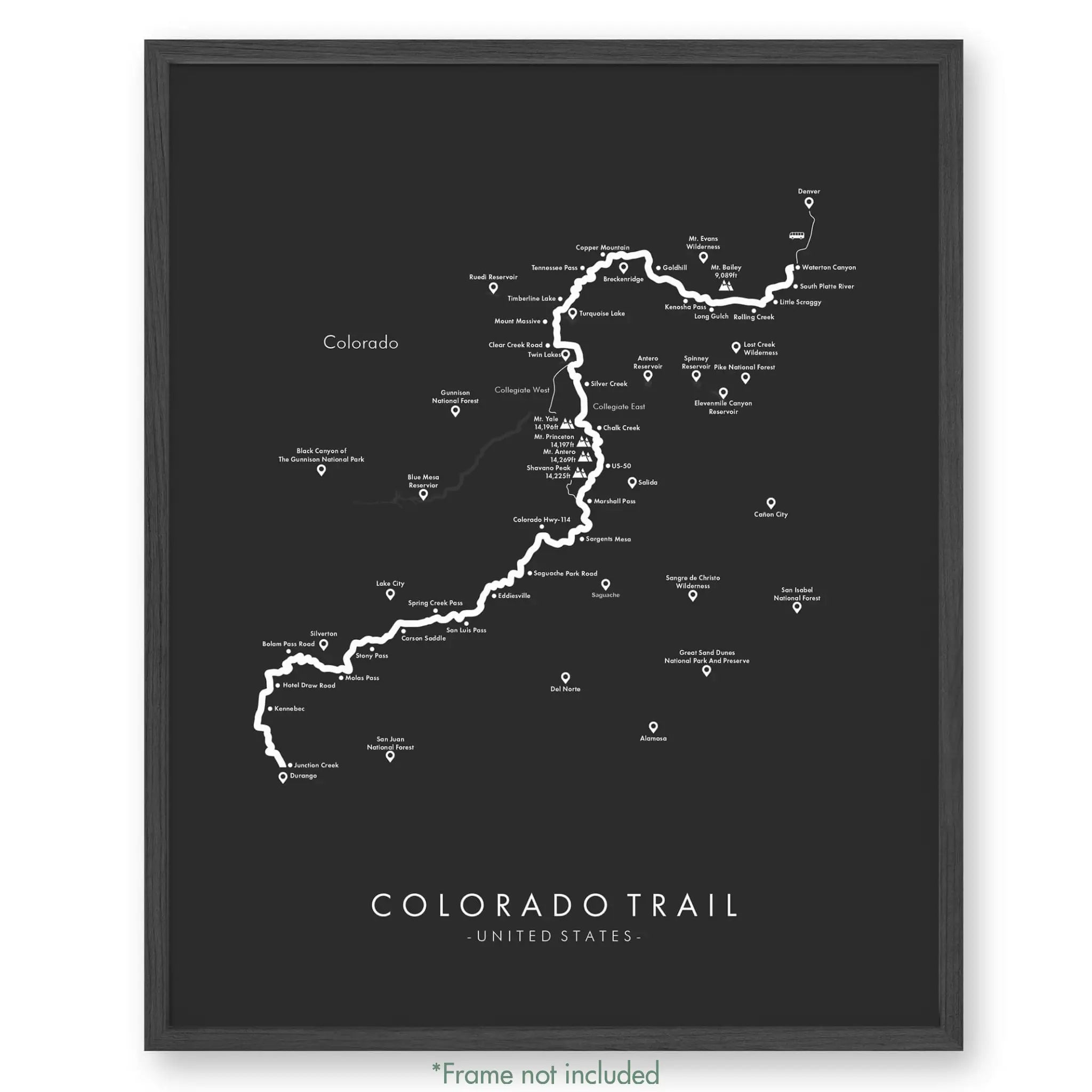 Colorado Trail - East Collegiate Map | Colorado Trail - East Collegiate ...