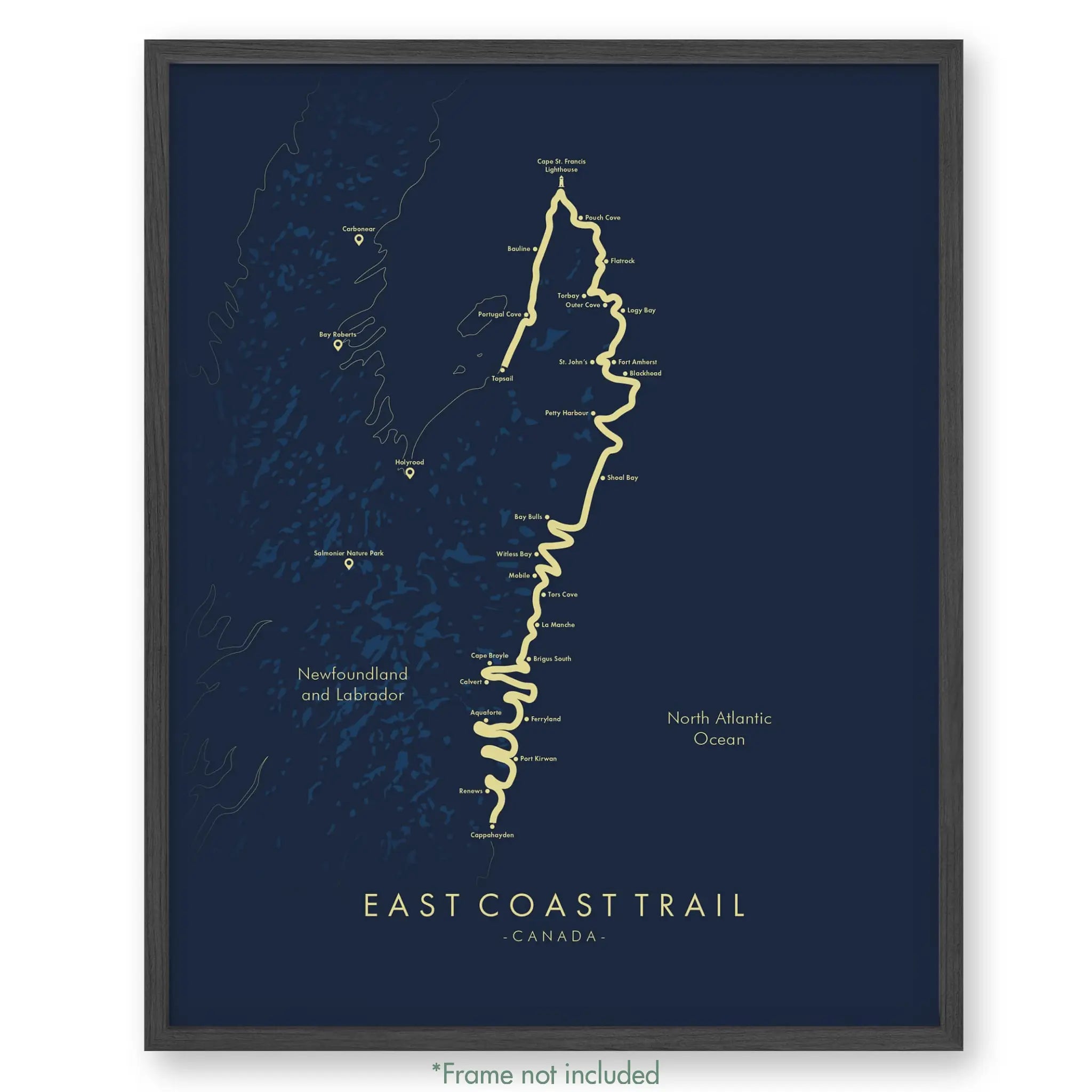 East Coast Trail Map | East Coast Trail Poster | Tell Your Trail