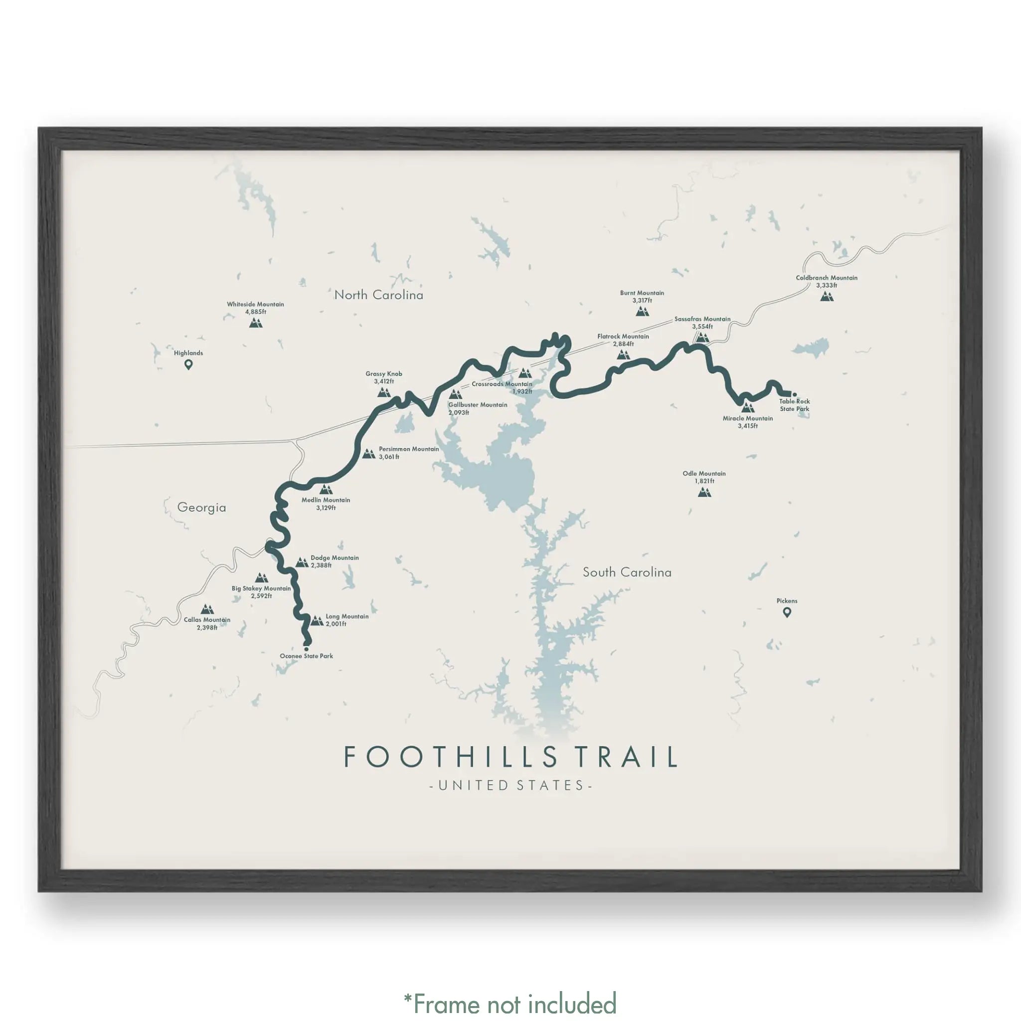 Foothills Trail Map | Foothills Trail Poster | Tell Your Trail