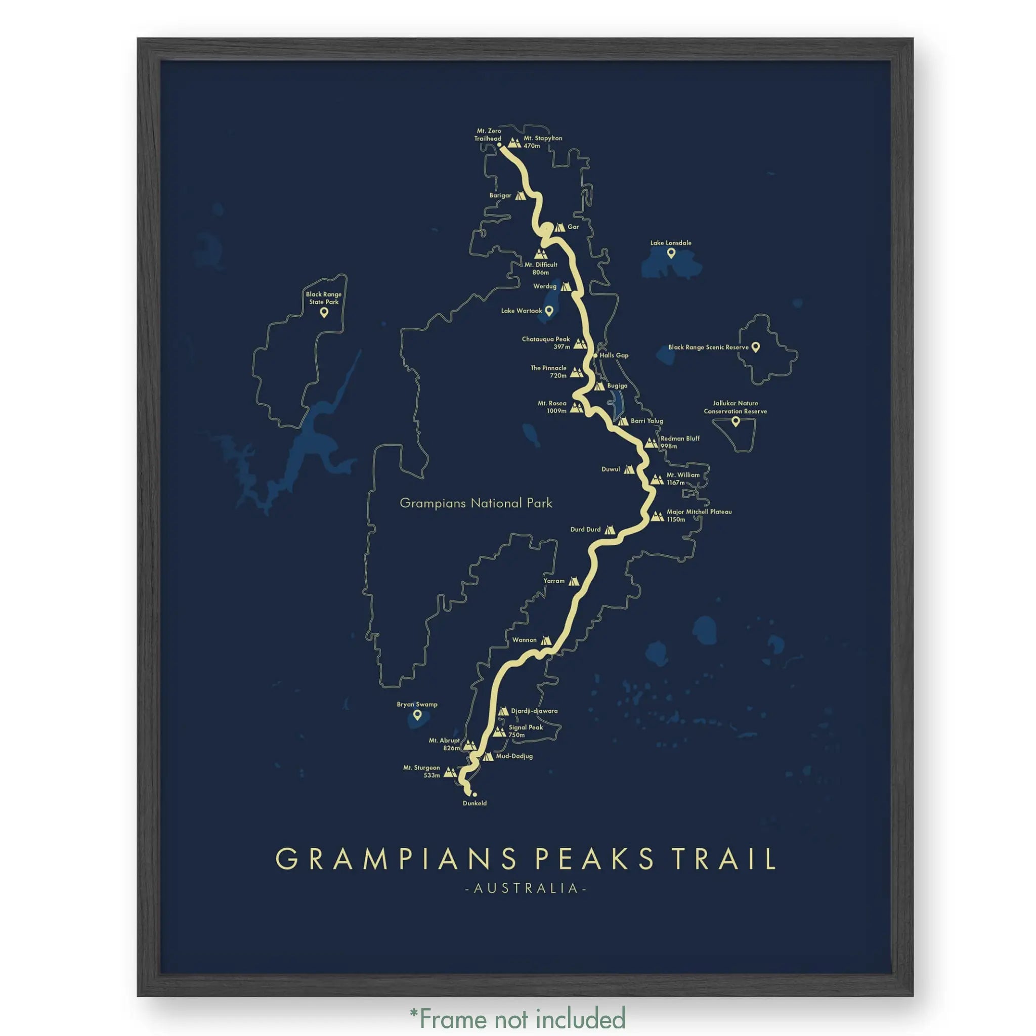 Grampians Peaks Trail Map | Grampians Peaks Trail Poster | Tell Your Trail