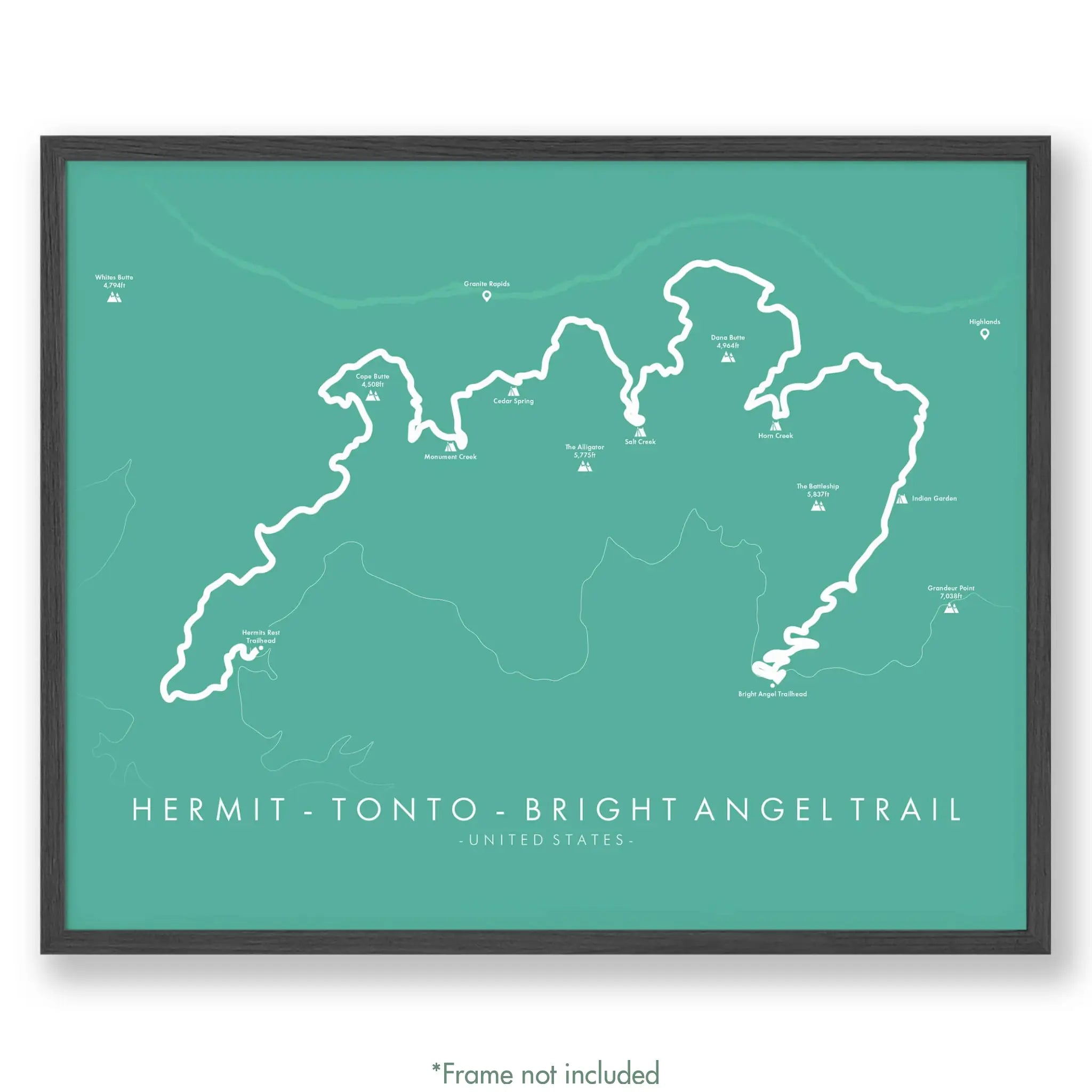 Hermit Tonto Bright Angel Trail Map | Hermit Tonto Bright Angel Trail ...