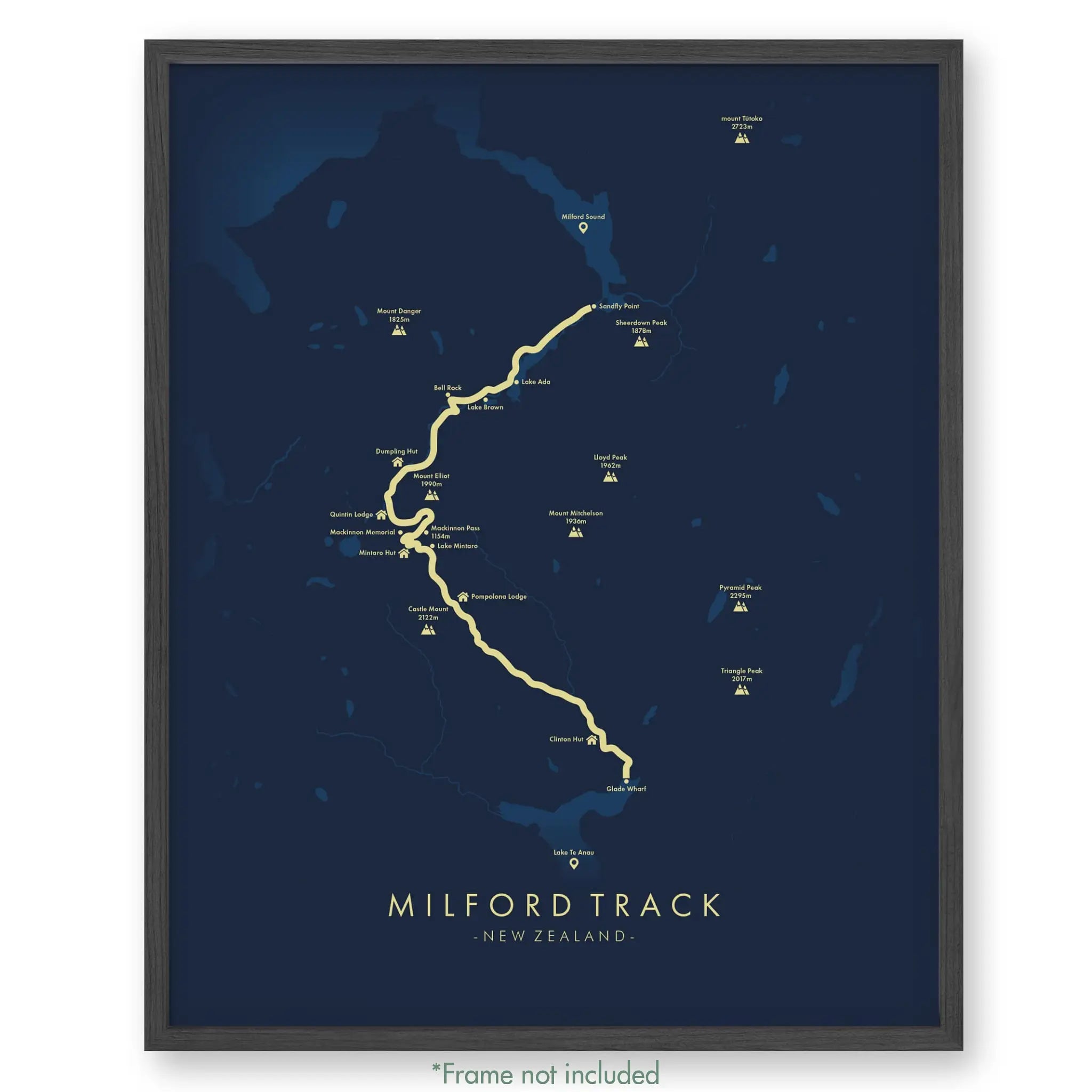 Milford Track Map | Milford Track Poster | Tell Your Trail