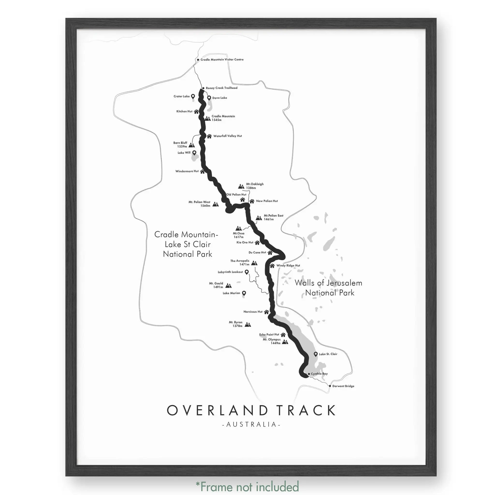 Overland Track Map | Overland Track Poster | Tell Your Trail