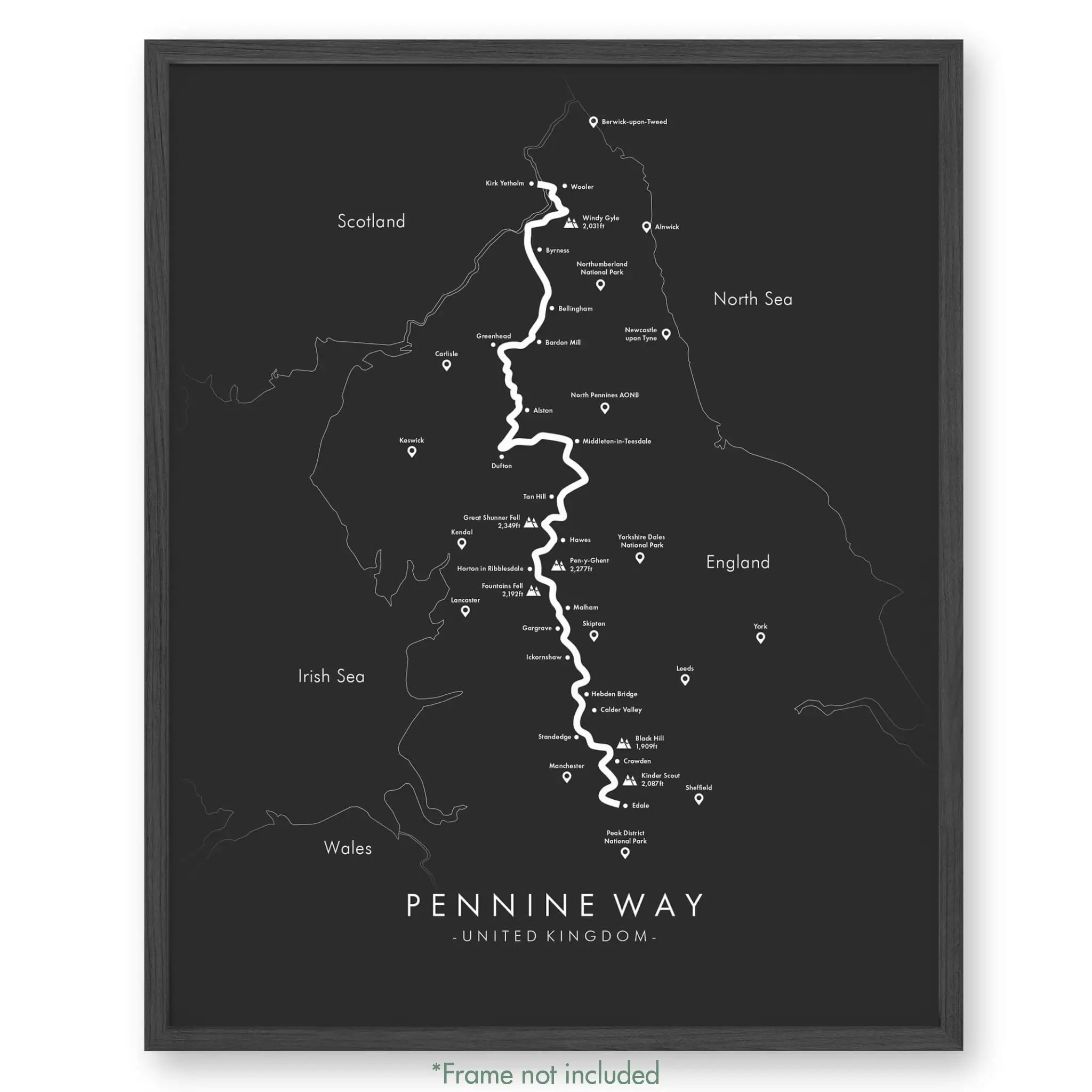 Pennine Way Map | Pennine Way Poster | Tell Your Trail