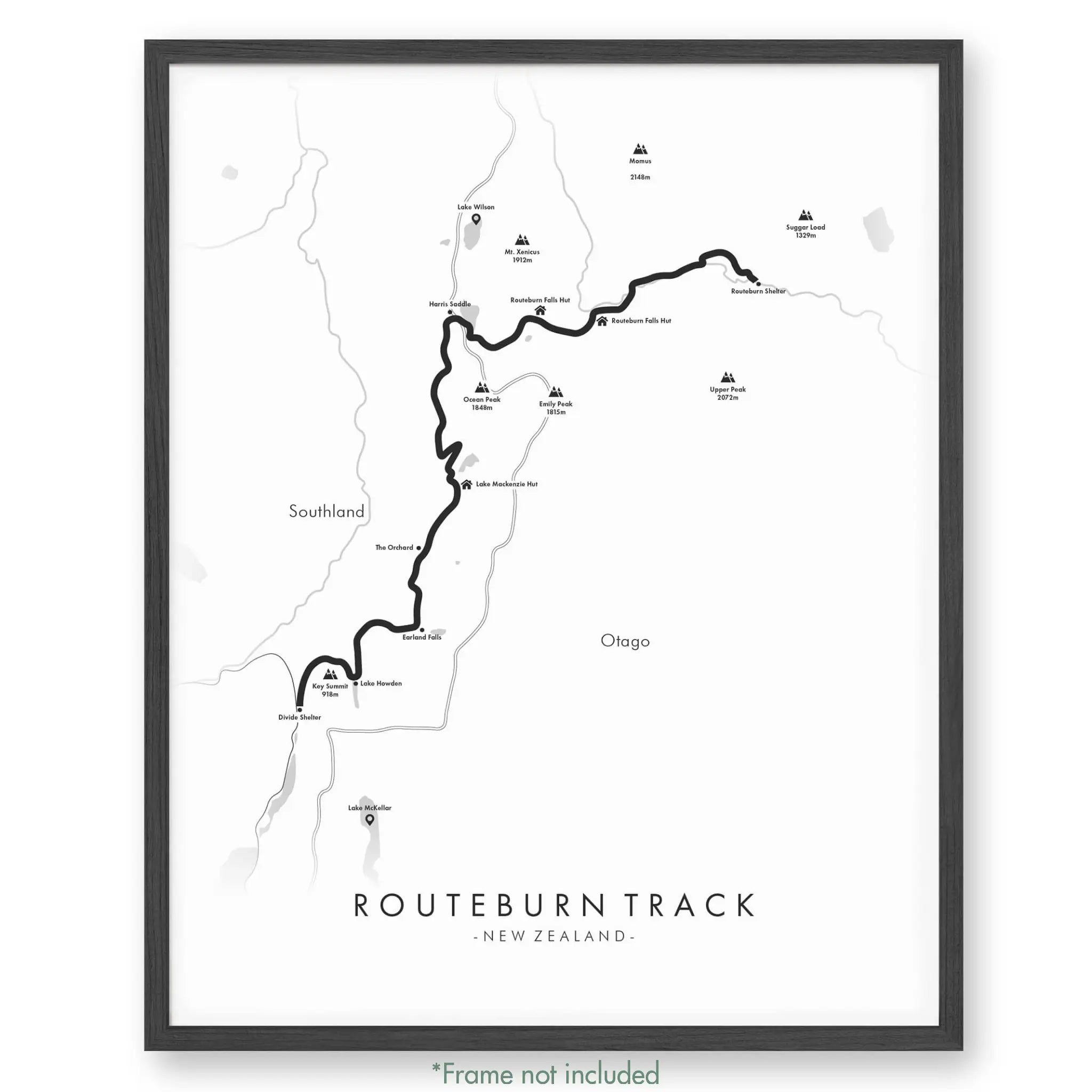 Routeburn Track Map | Routeburn Track Poster | Tell Your Trail
