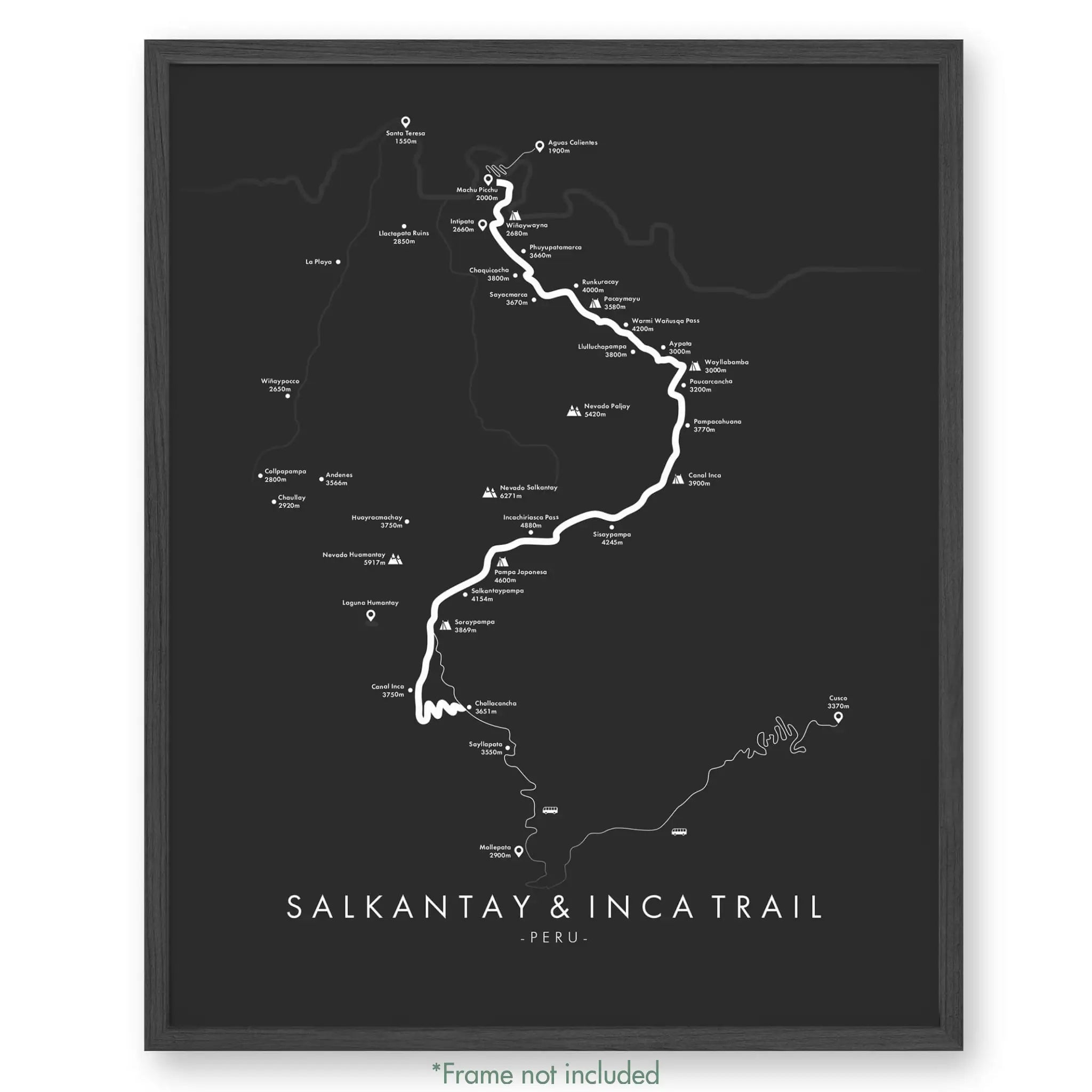 Salkantay & Inca Trail Map | Salkantay & Inca Trail Poster | Tell Your ...