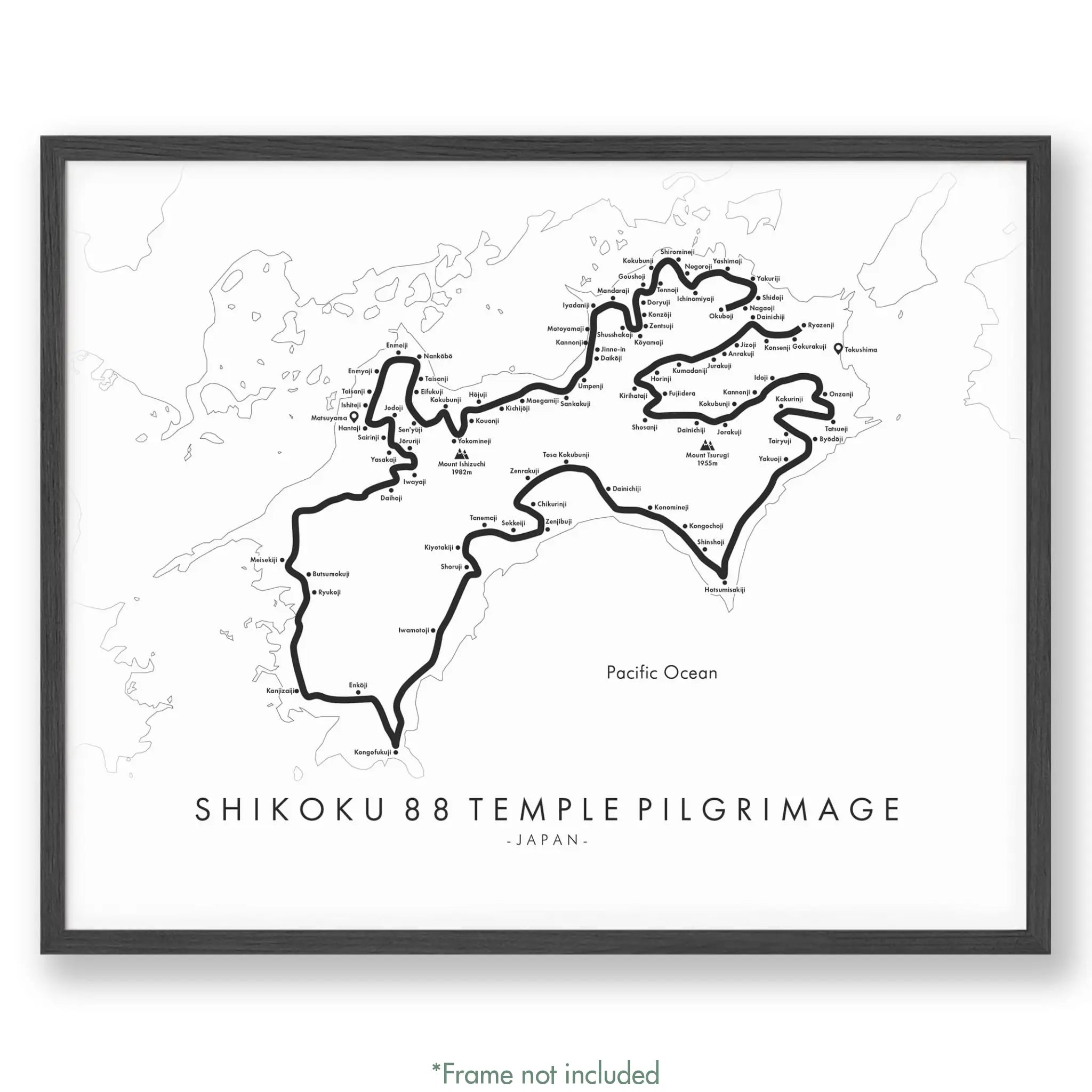Shikoku 88 Temple Pilgrimage Map | Shikoku 88 Temple Pilgrimage Poster ...