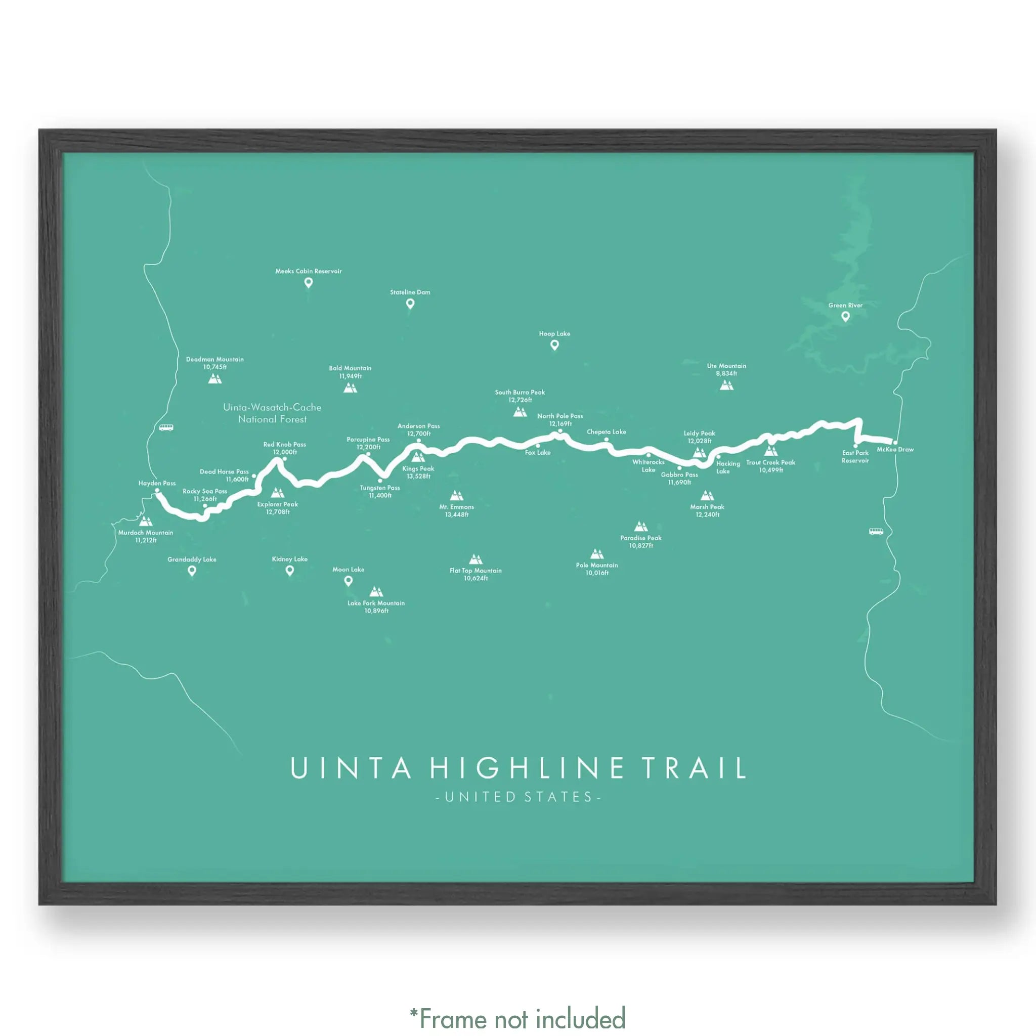 Uinta Highline Trail Map | Uinta Highline Trail Poster | Tell Your Trail