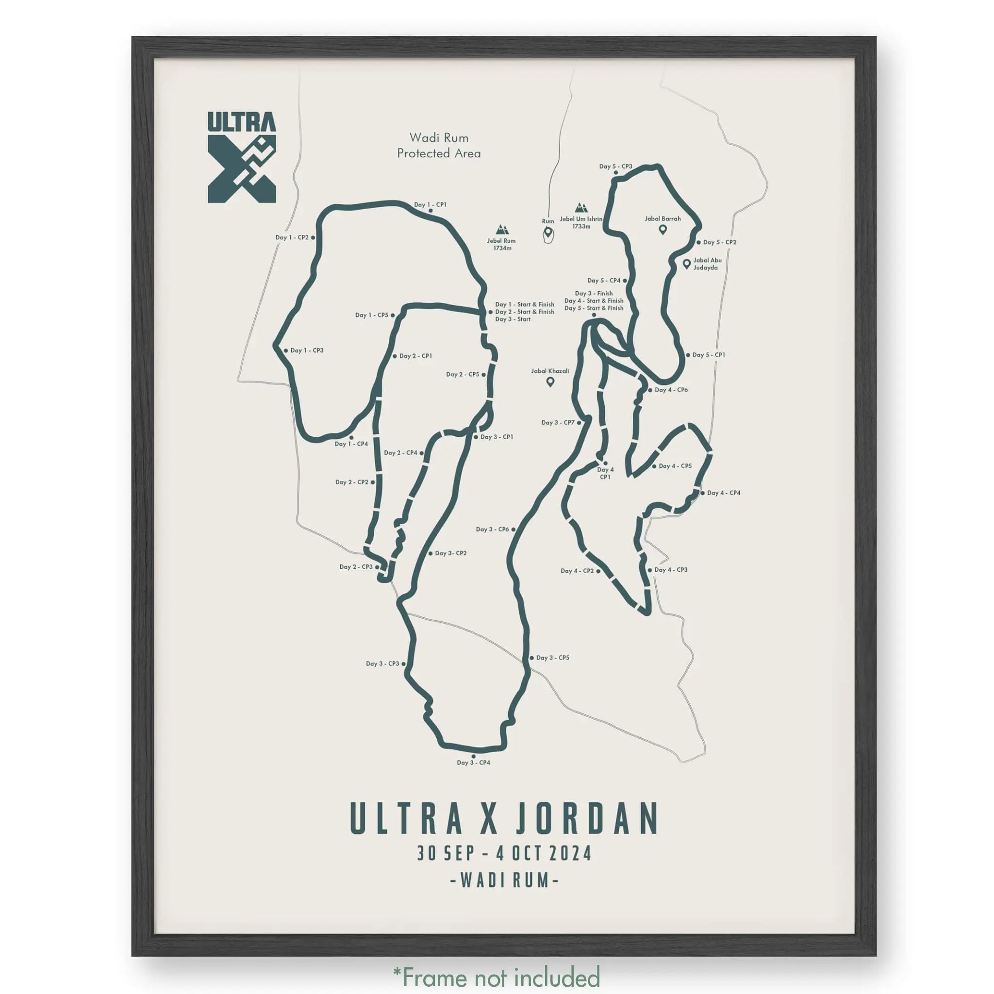 Ultra X Jordan Map | Ultra X Jordan Poster | Tell Your Trail